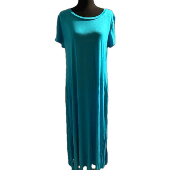 New York & Company | Dresses | Cute Blue Maxi Dress With Side Pockets ...